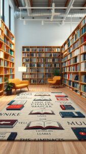 40 Elegant Rug Ideas to Transform Your Library Space