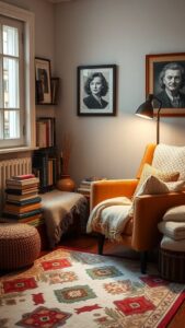 40 Elegant Rug Ideas to Transform Your Library Space